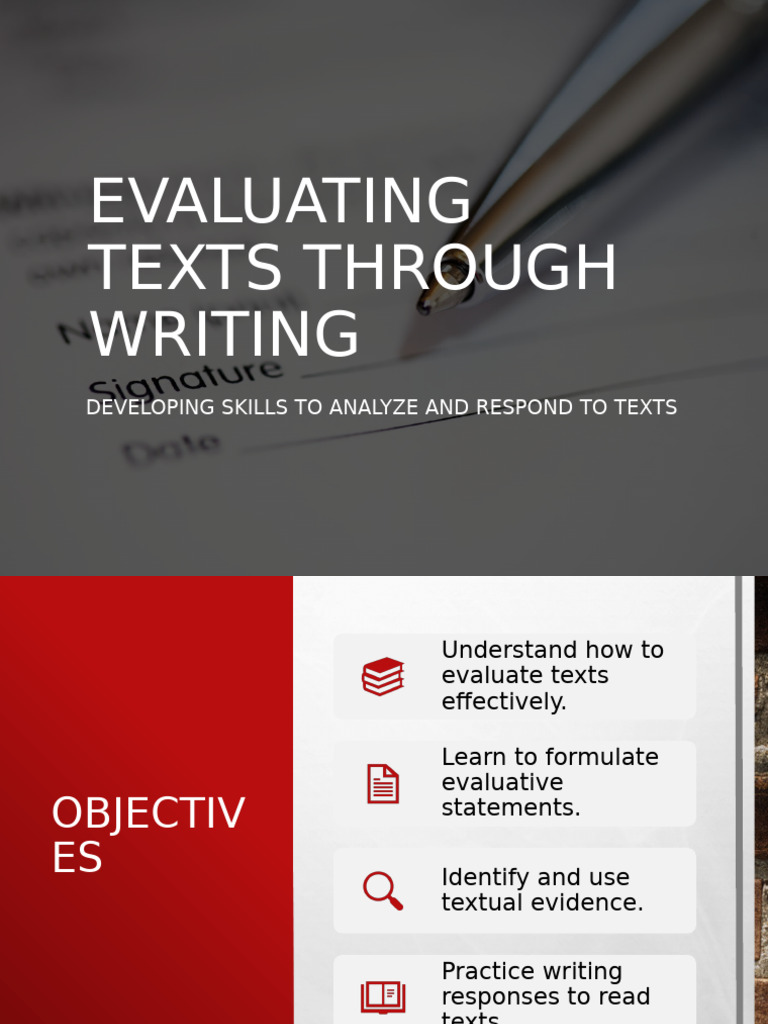 Evaluating-Texts-Through-Writing | PDF | Evaluation | Evidence