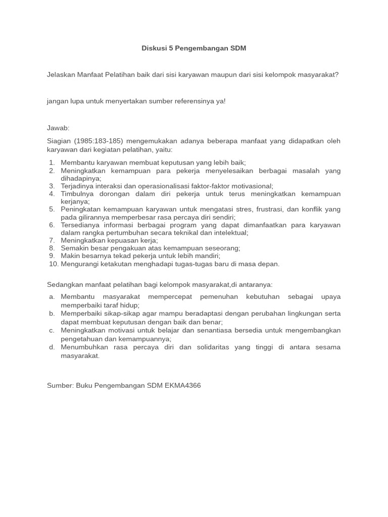 Diskusi 5 Pengembangan SDM | PDF