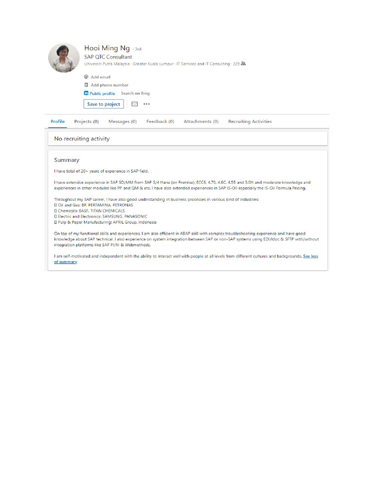 LinkedIn Profile | PDF
