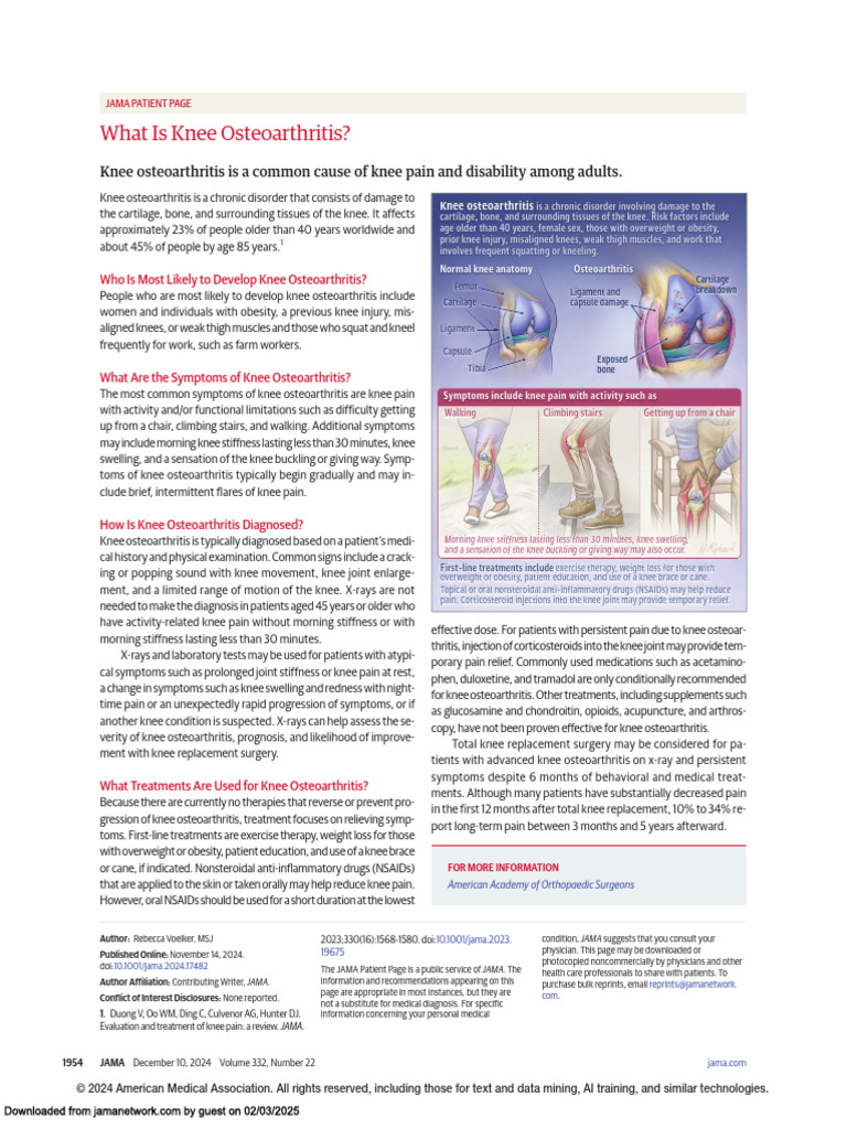 Jama Voelker 2024 PG 240031 1733163496.37614 | PDF | Osteoarthritis | Knee