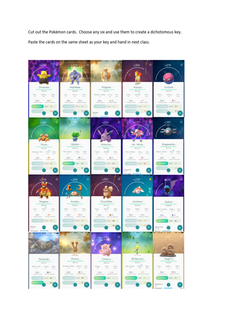 Pokèmon Dichotomous Key | PDF