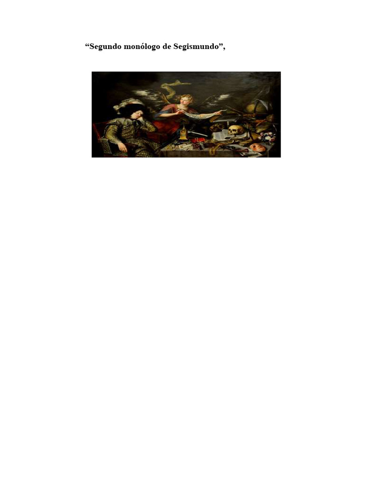2º Monólogo de Segismundo (La Vida Es Sueño) y Caverna (Platón) | PDF