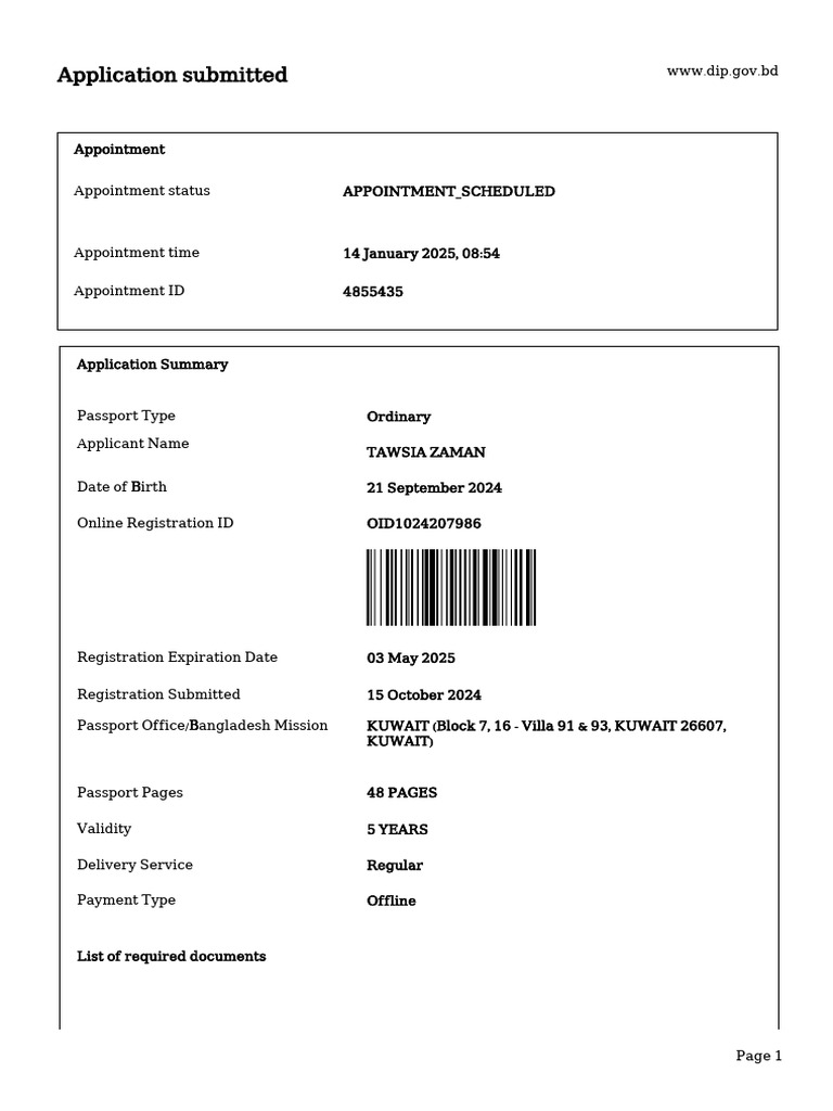 Registration Summary | PDF