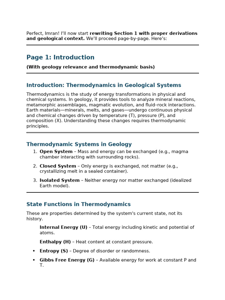 Thermodynamics in Geology | PDF | Thermodynamics | Gibbs Free Energy