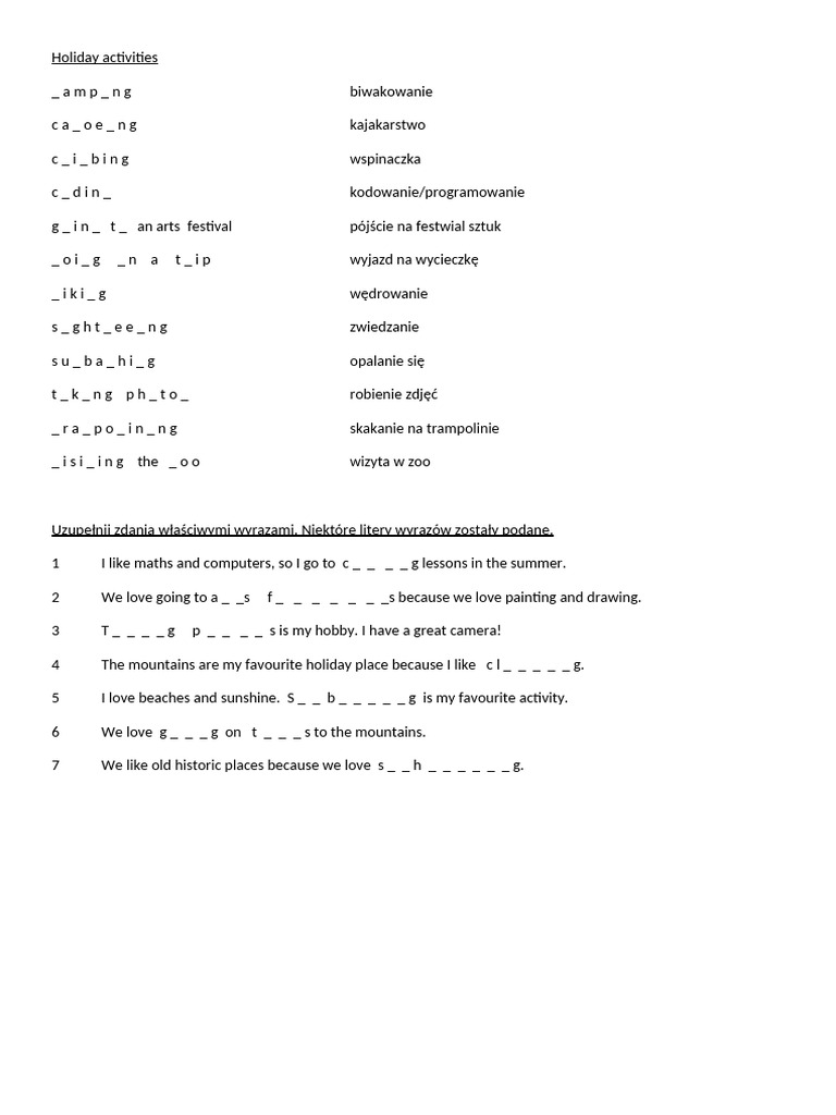 TOGETHER 4 Unit 8 Vocabulary and Exercises | PDF