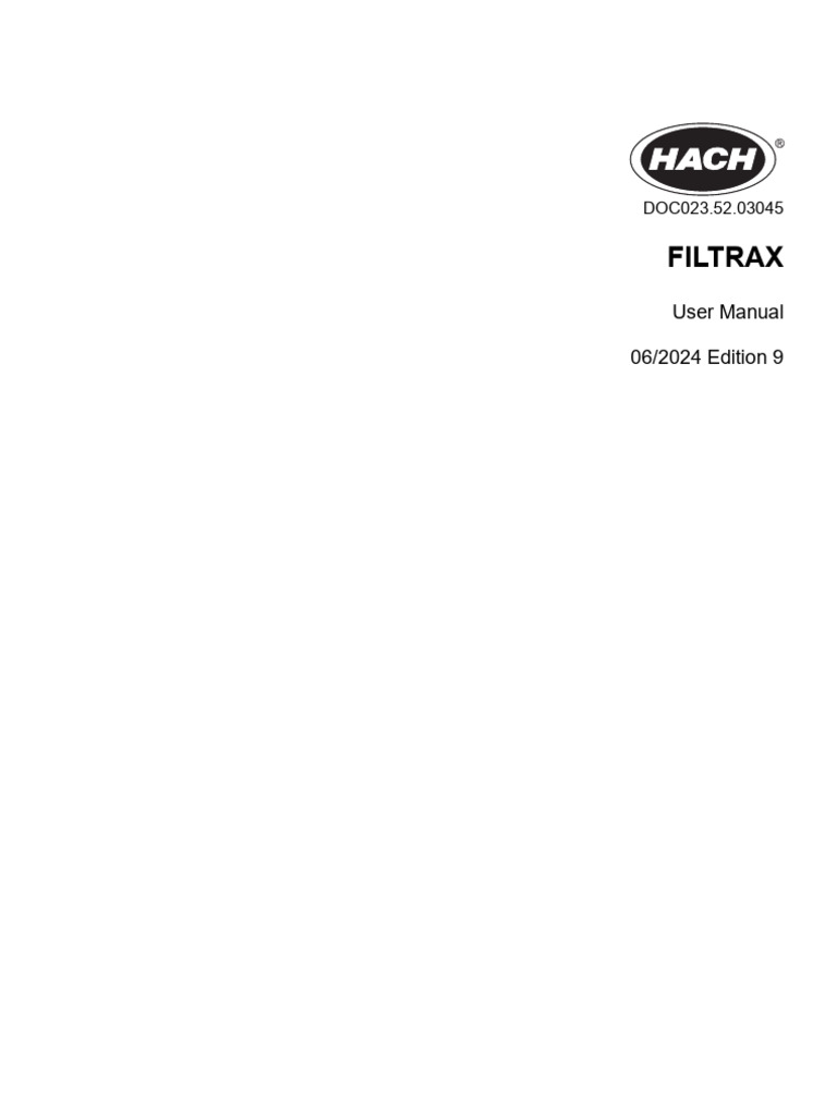 HACH Filtrax Critical Manual | PDF | Alternating Current | Electrical ...
