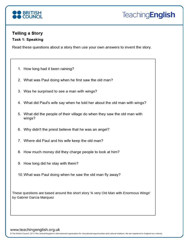 Storytelling and Past Tense Practice | PDF