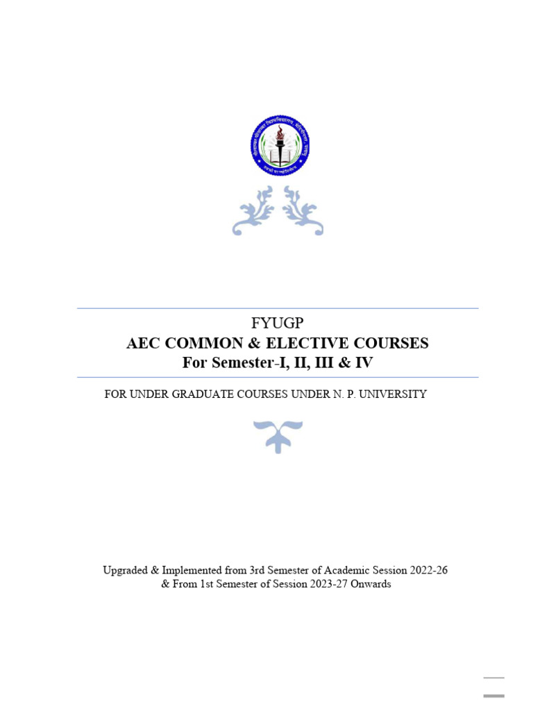 Aec Common Elective Courses | PDF | English Language | English Grammar