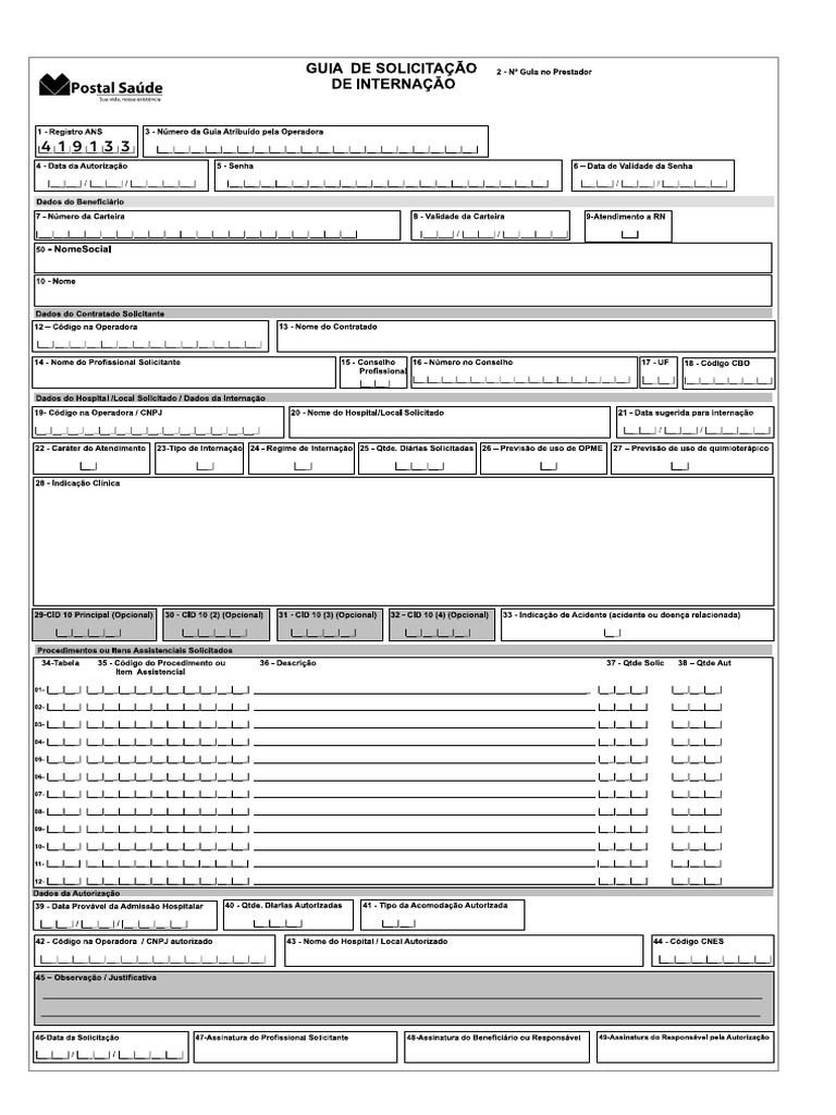 005 Solicitacao de Internacao | PDF