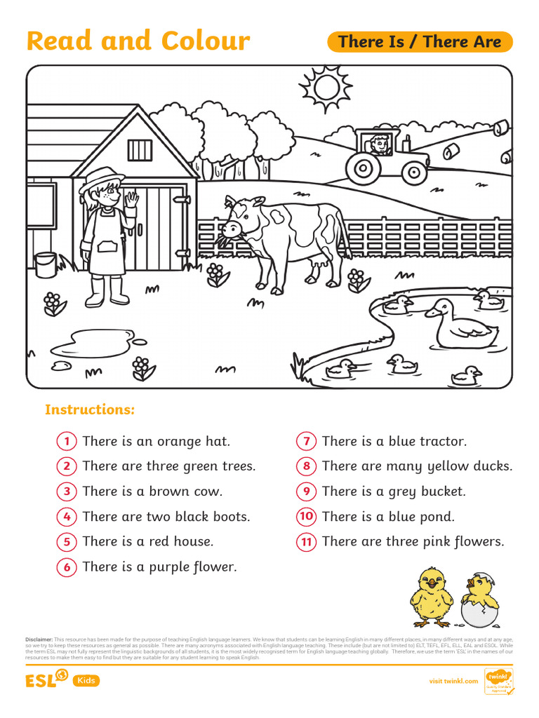 Read and Colour: ESL Activity Guide | PDF