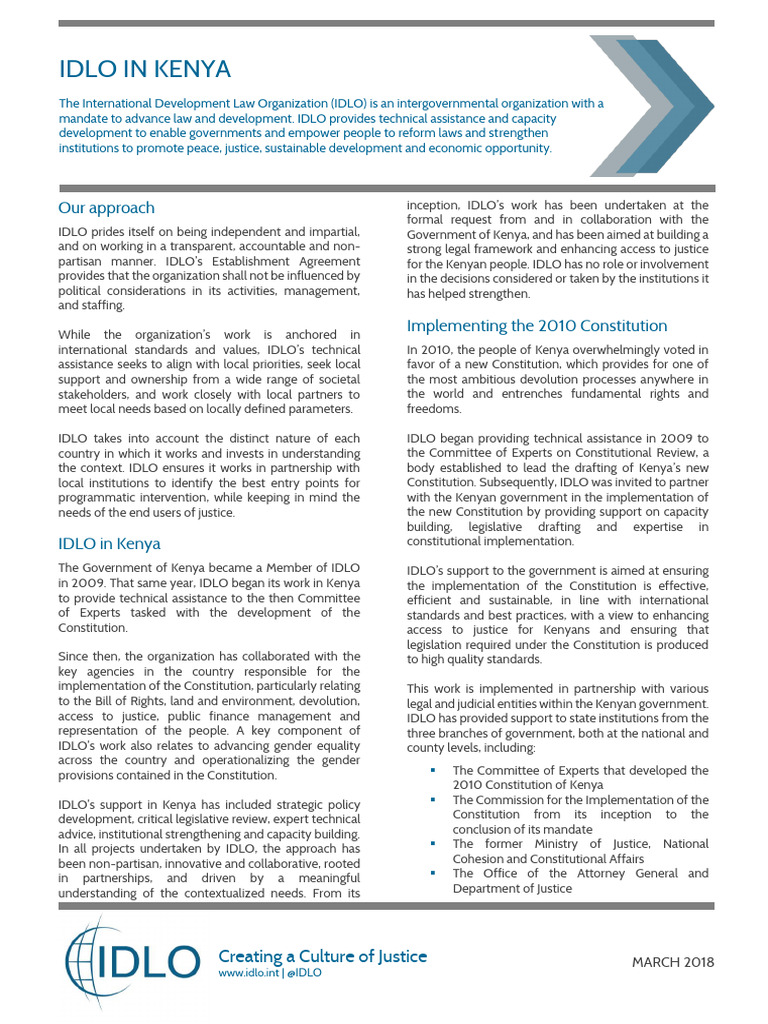 Overview of IDLO's Work in Kenya_0 | PDF | Government | Justice