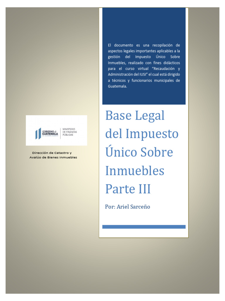 Aspectos Legales del IUSI en Guatemala | PDF | Propiedad ...