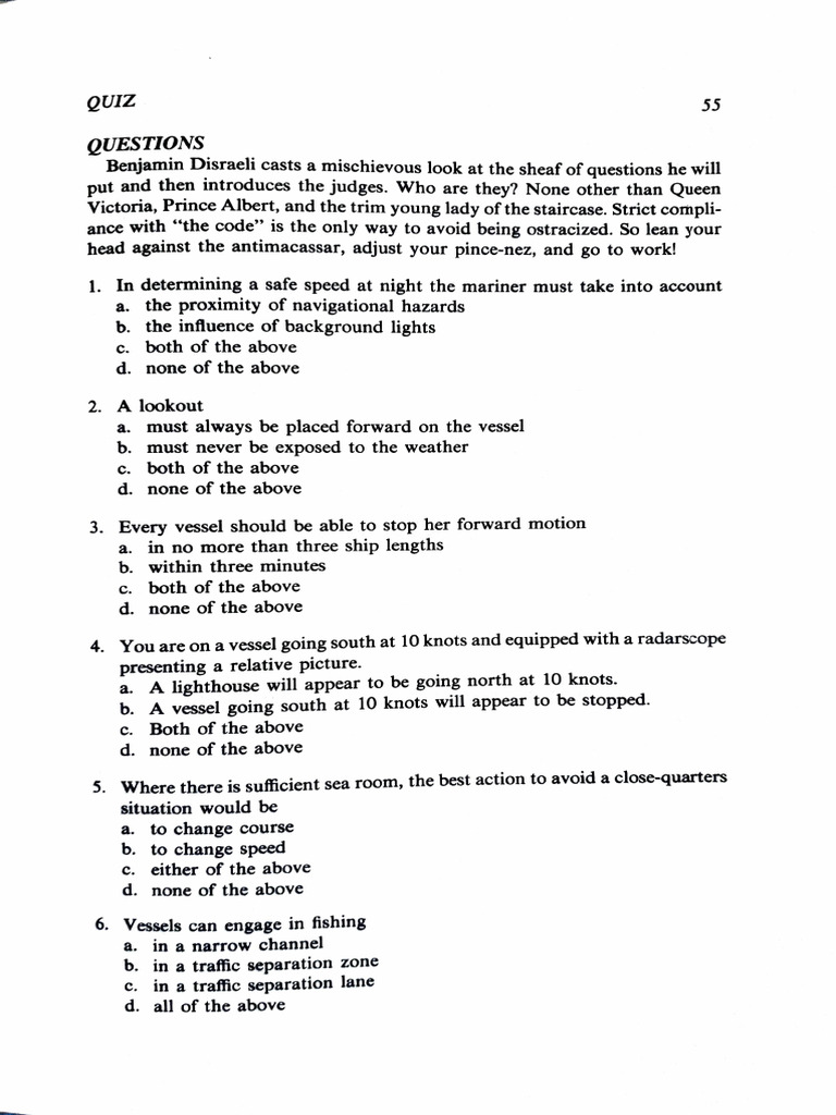 Navigational Safety Quiz | PDF | Watercraft | Shipping