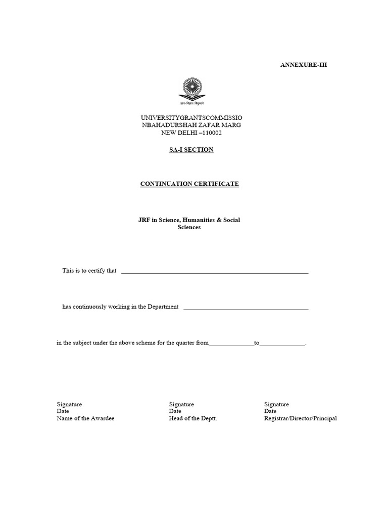 Annexure III For Net JRF | PDF