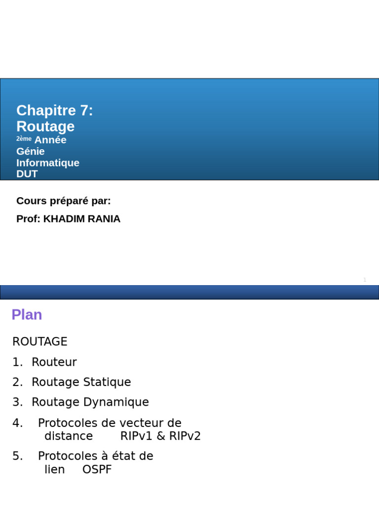 Chap7 Routage | PDF | Routage | Adresse IP