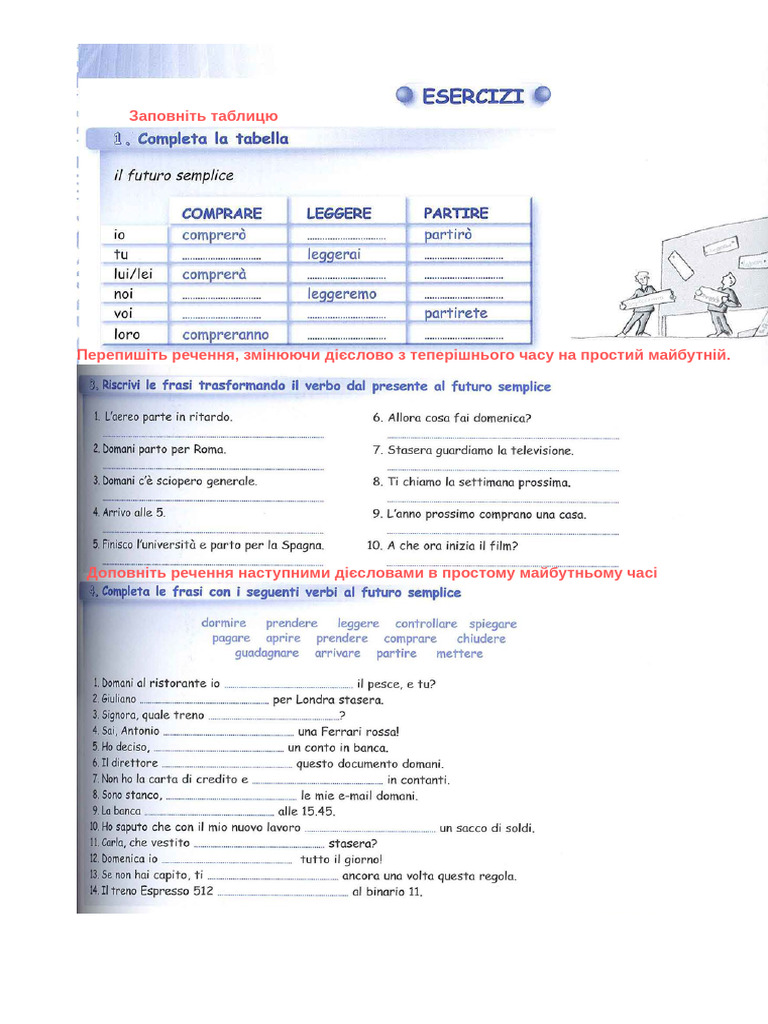 Futuro Semplice Esrcizi | PDF