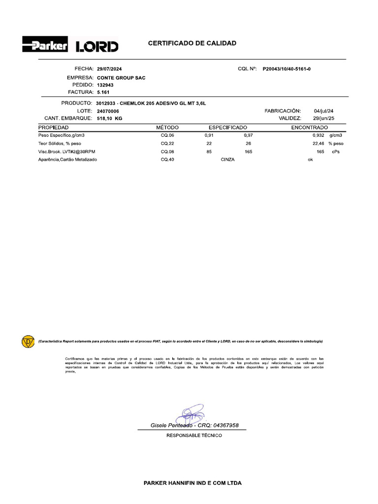 Chemlok 205 (Oce 2407-0042) | PDF