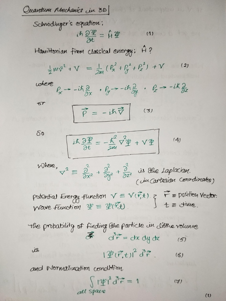 Quantum Mechanics: Schrödinger's Equation | PDF | Theoretical Physics ...