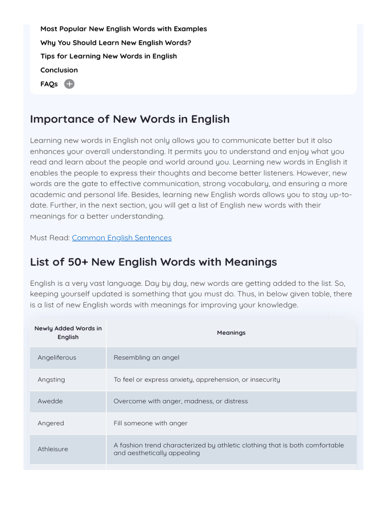 6. New Words in English with Meaning [2025] - Gradding | PDF | English ...