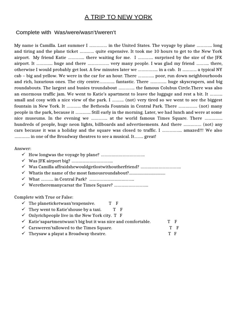 Reading Was Were Comprehension | PDF