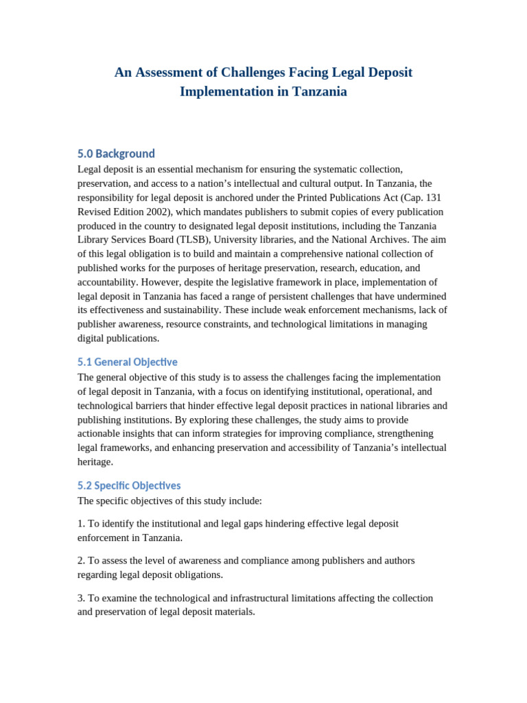 Complete Legal Deposit Report Salim Said | PDF | Legal Deposit | Regulatory Compliance