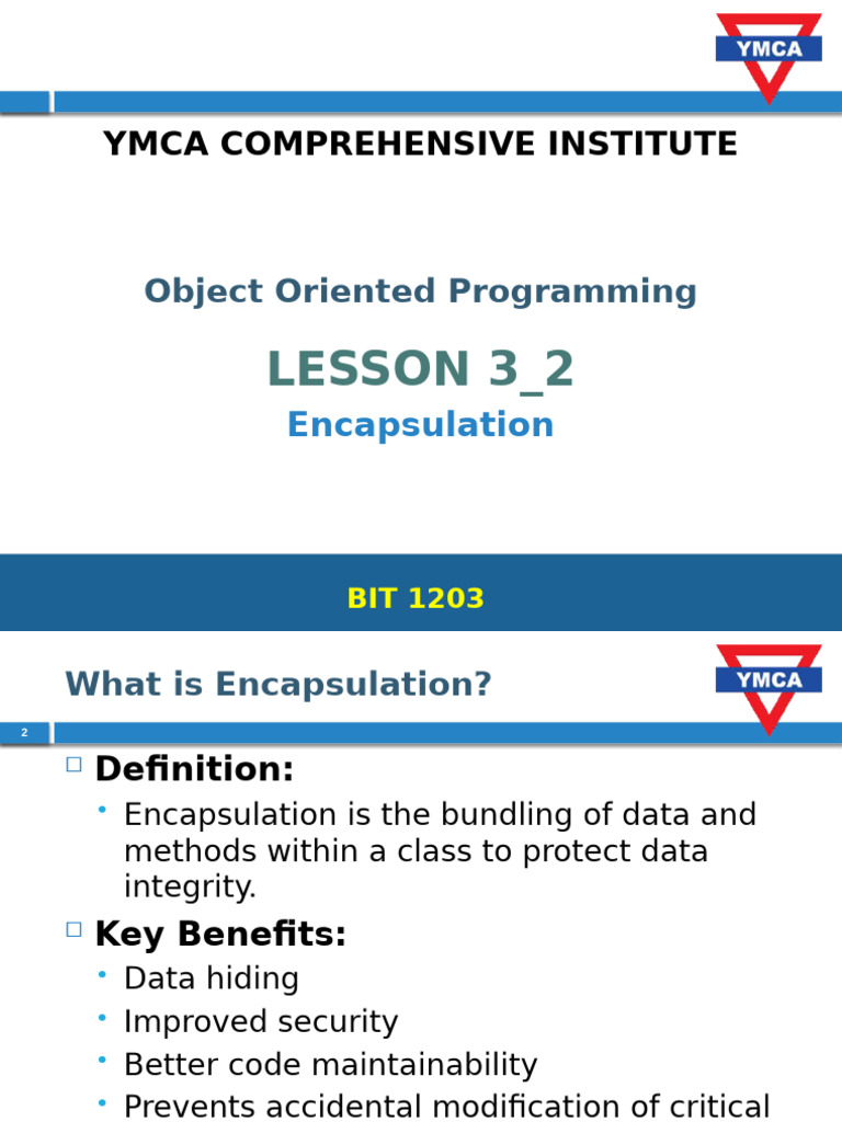 Lecture 3 Oop Encapsulation Pdf Class Computer Programming 4088