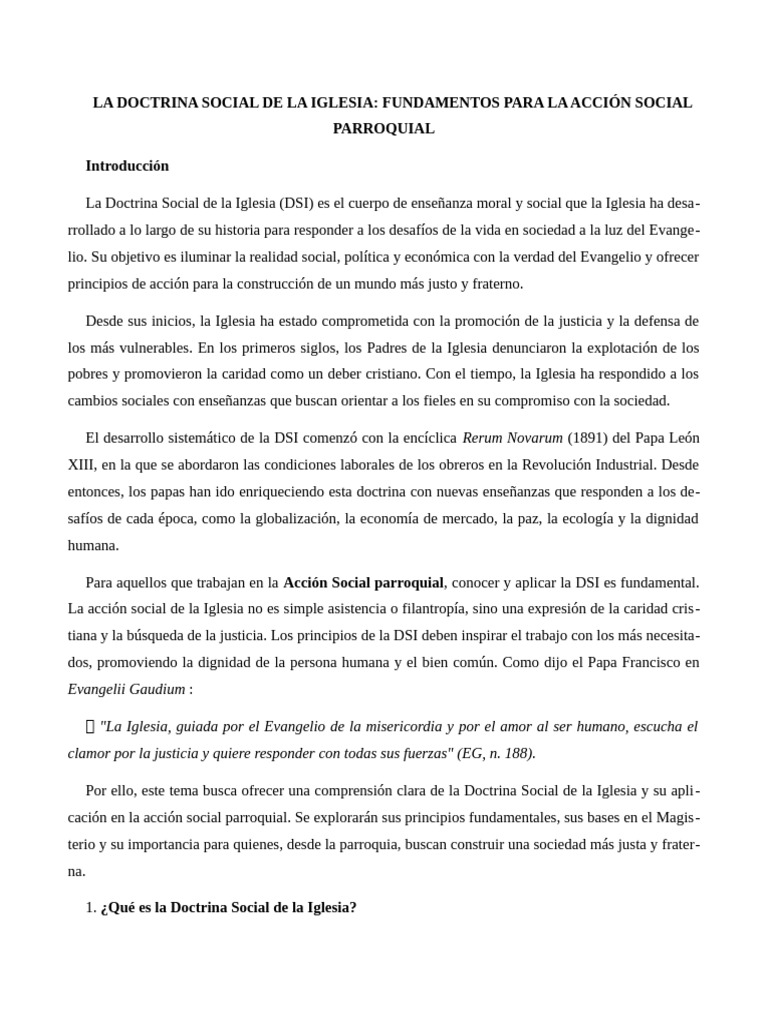 La Doctrina Social de La Iglesia | PDF | Doctrina social católica ...