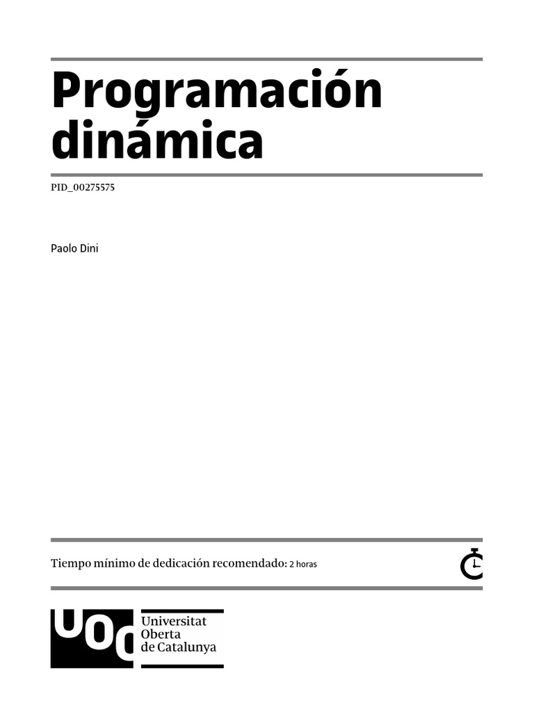 Programación Dinámica | PDF | Análisis matemático | Algoritmos y Estructuras de Datos