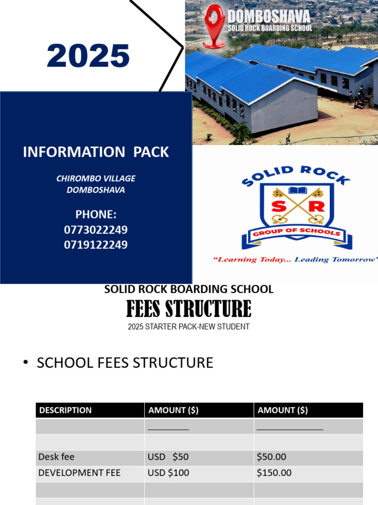 Solid Rock School 2025 Fees and Info | PDF | Vegetables | Breads