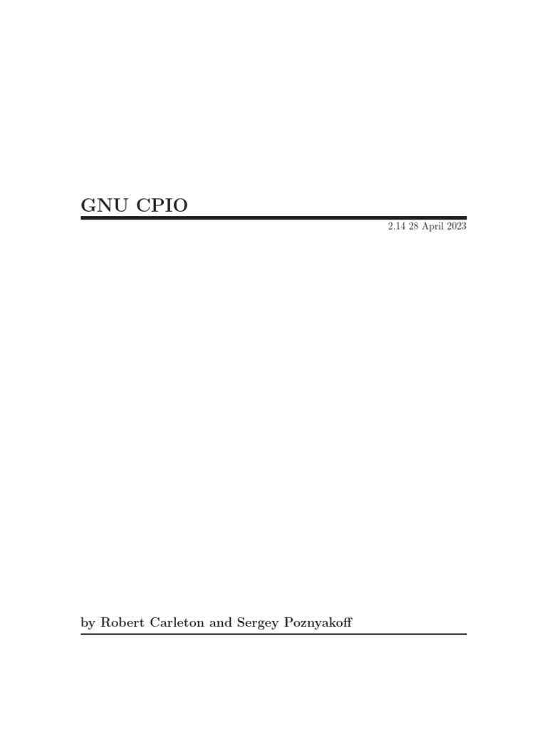 CPIO Manual | PDF | Computer File | Filename