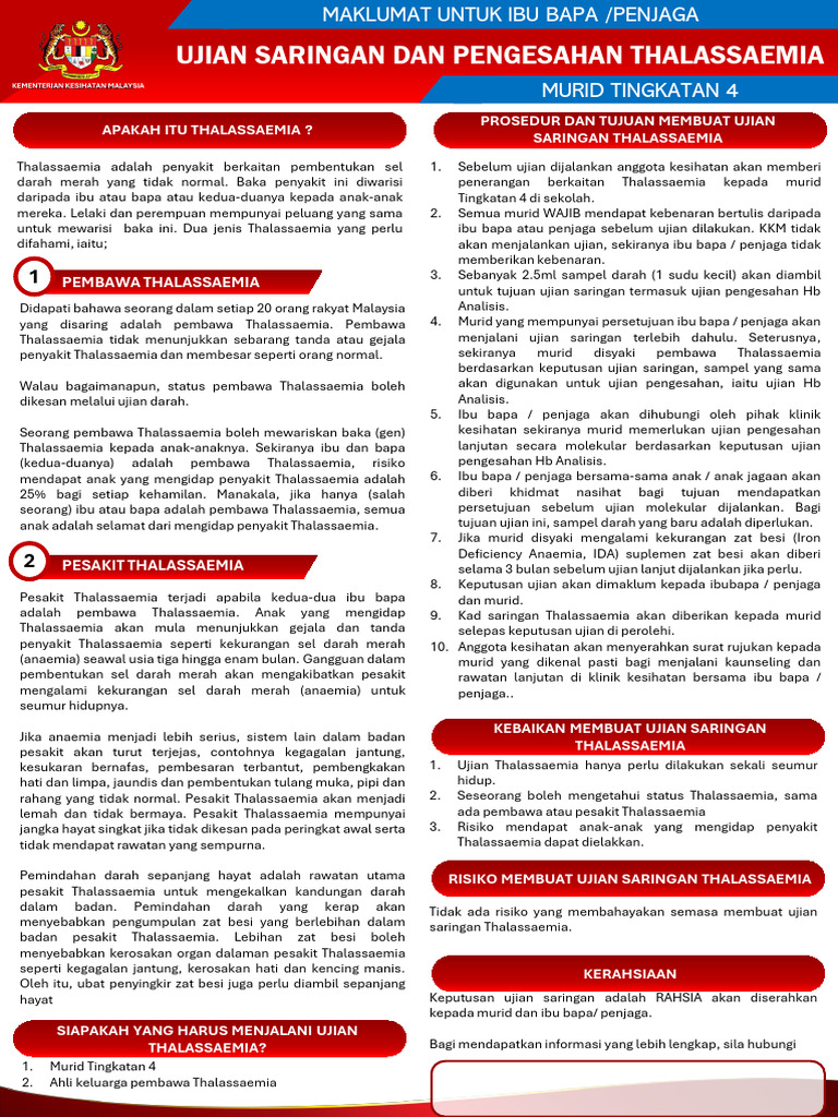 LAMPIRAN 21 - Maklumat IbuBapa - Saringan Thala T4 | PDF