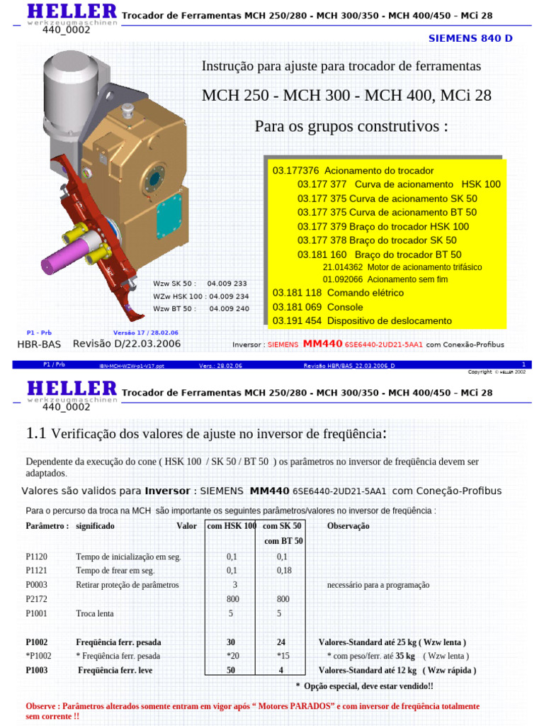 Ajuste do trocador de ferr MCH siemens_V17 | PDF | Bens manufaturados