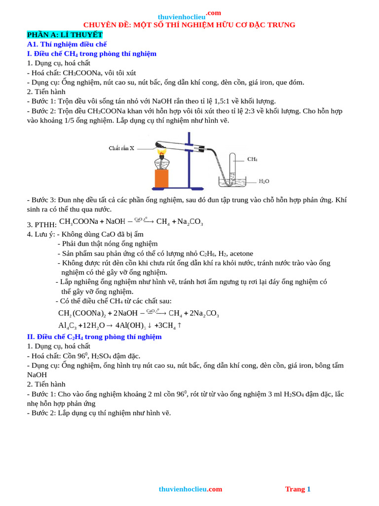 thuvienhoclieu.com-Chuyen-de-41-Mot-so-phan-ung-dieu-che-huu-co-dac-trung | PDF