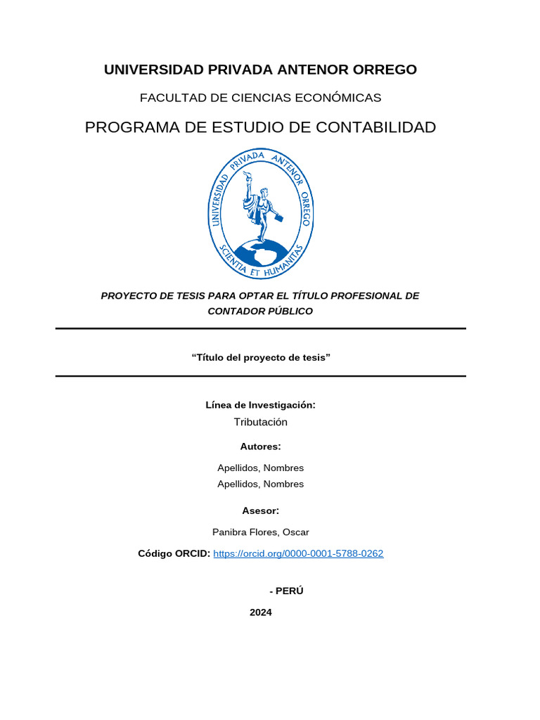 CONT - TESIS I - Anexo - 0.4 (Formato FCCEE) | PDF | Hipótesis ...
