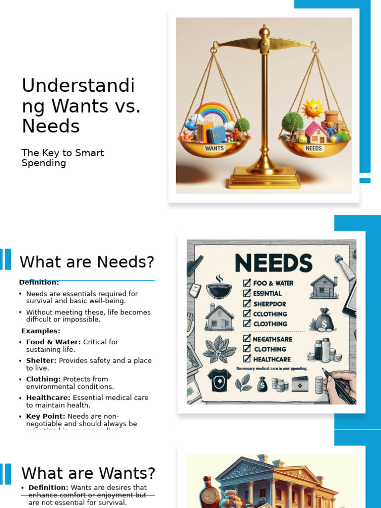 Understanding Wants vs. Needs | PDF | Debt