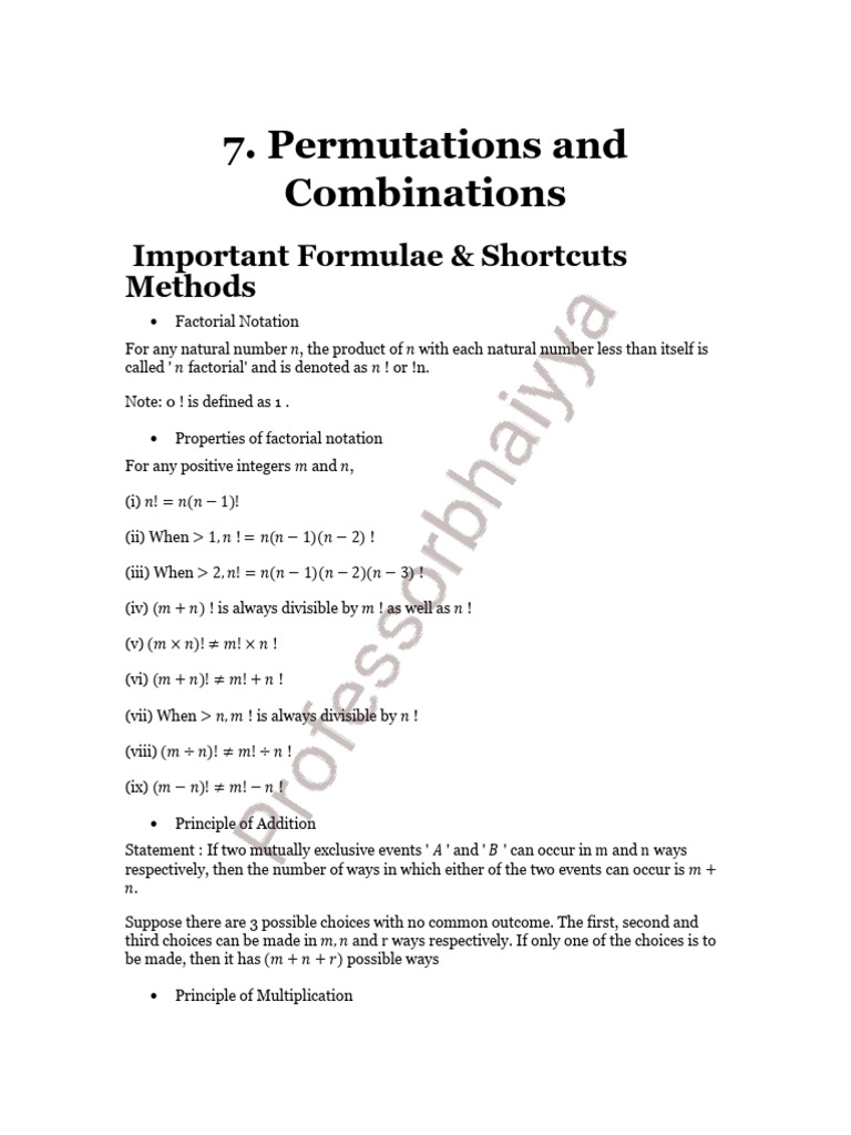 MHTCET Maths 11th L7 Permutation Combination Tabahi PB | PDF | Permutation | Natural Number