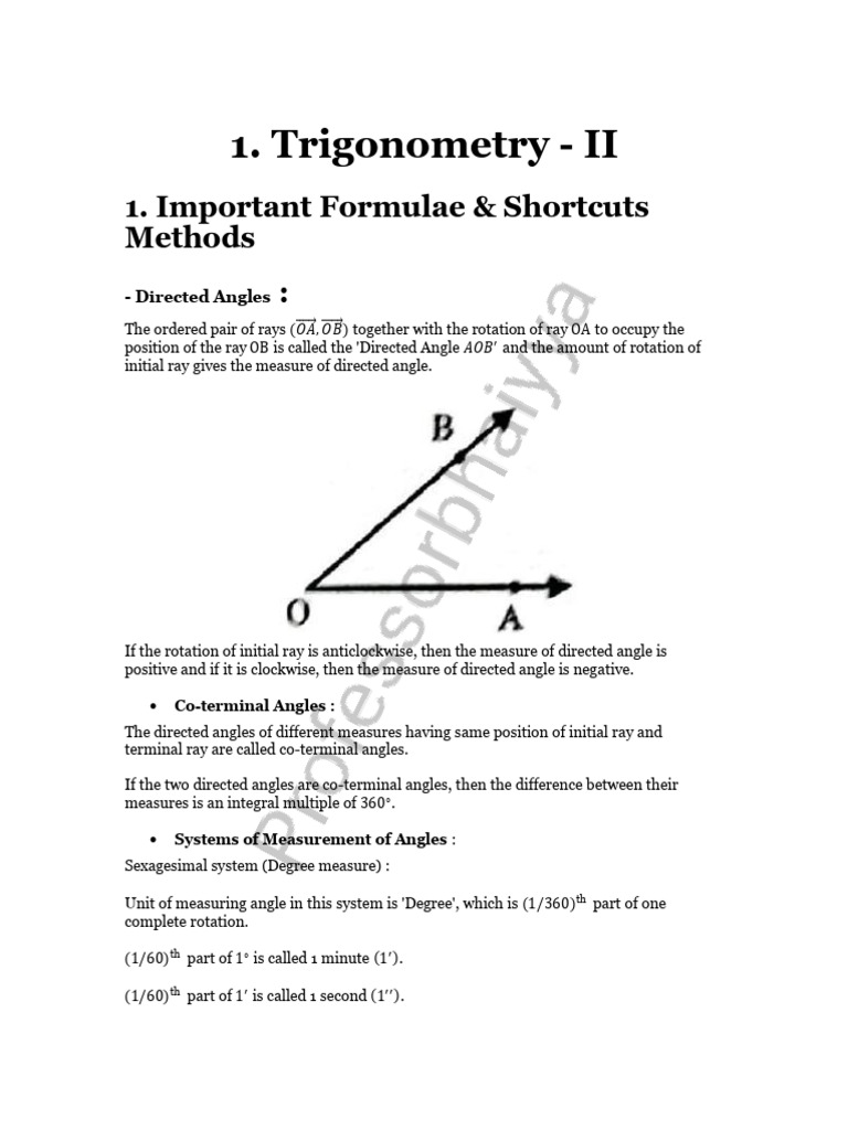 MHTCET Maths 11th L1 Trigonometry II Tabahi PB | PDF | Trigonometric Functions | Angle