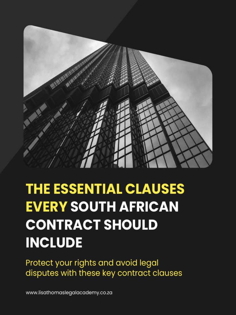 Essential Contract Clauses in SA | PDF | Mediation | Business Law