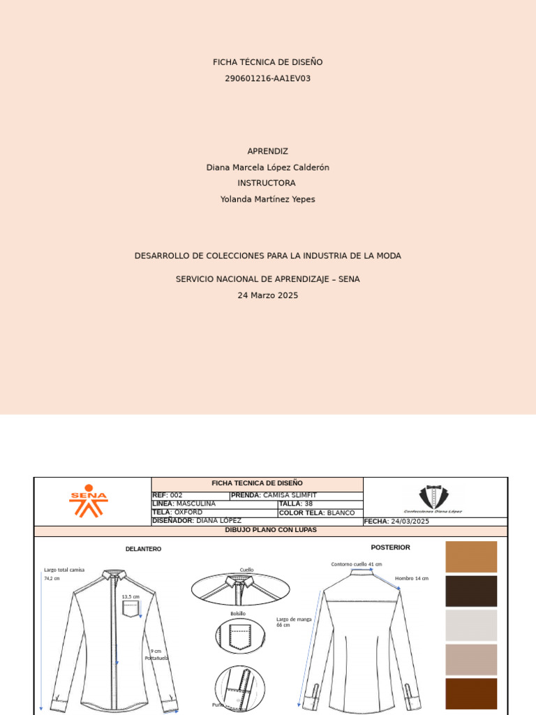 Ficha-tecnica-de-diseno-290601216-AA1EV03 - Diana Lopez | PDF | Camisa | Estética
