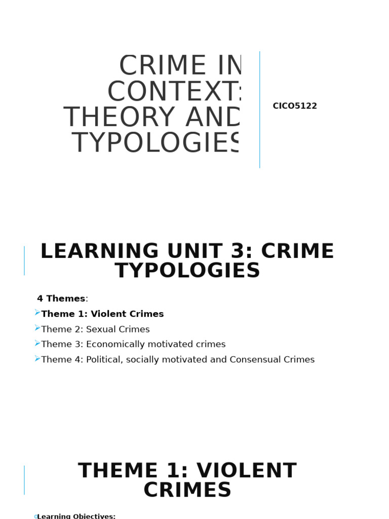 Learning Unit 2-Theme 1 | PDF | Robbery | Manslaughter