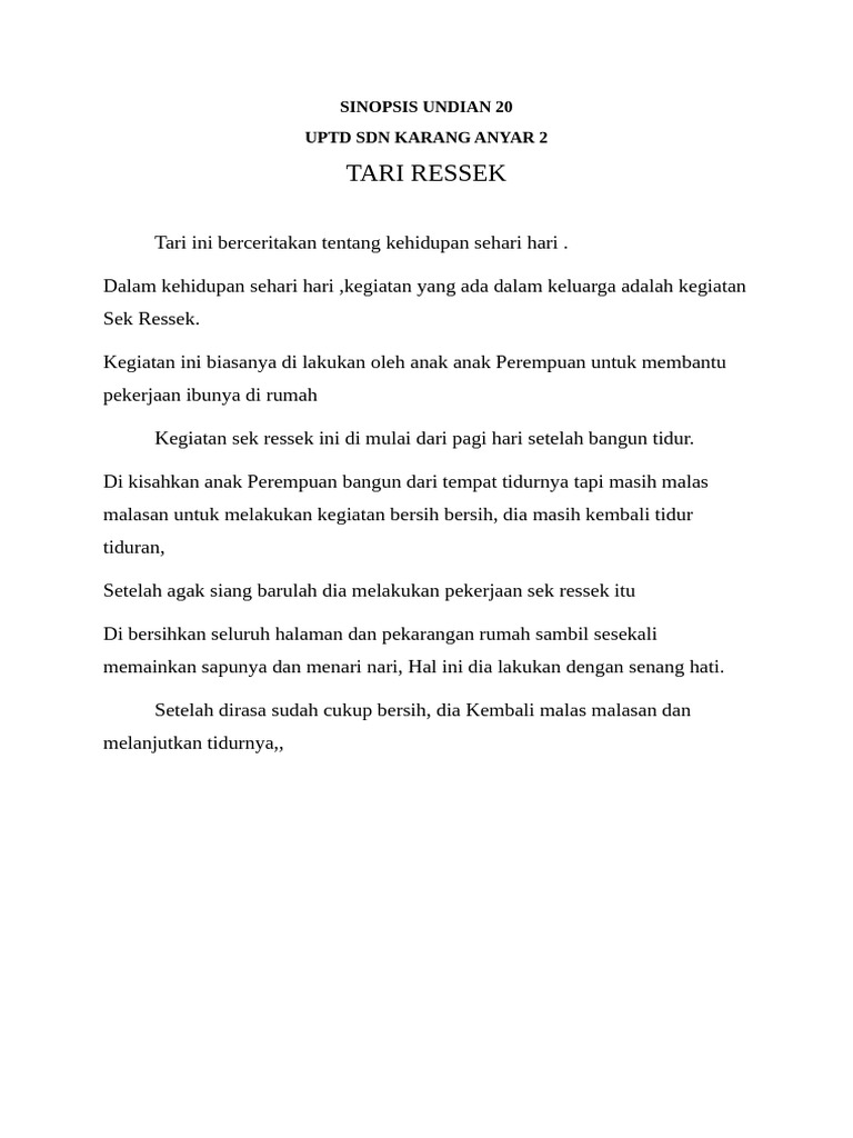 Sinopsis Undian 20 | PDF