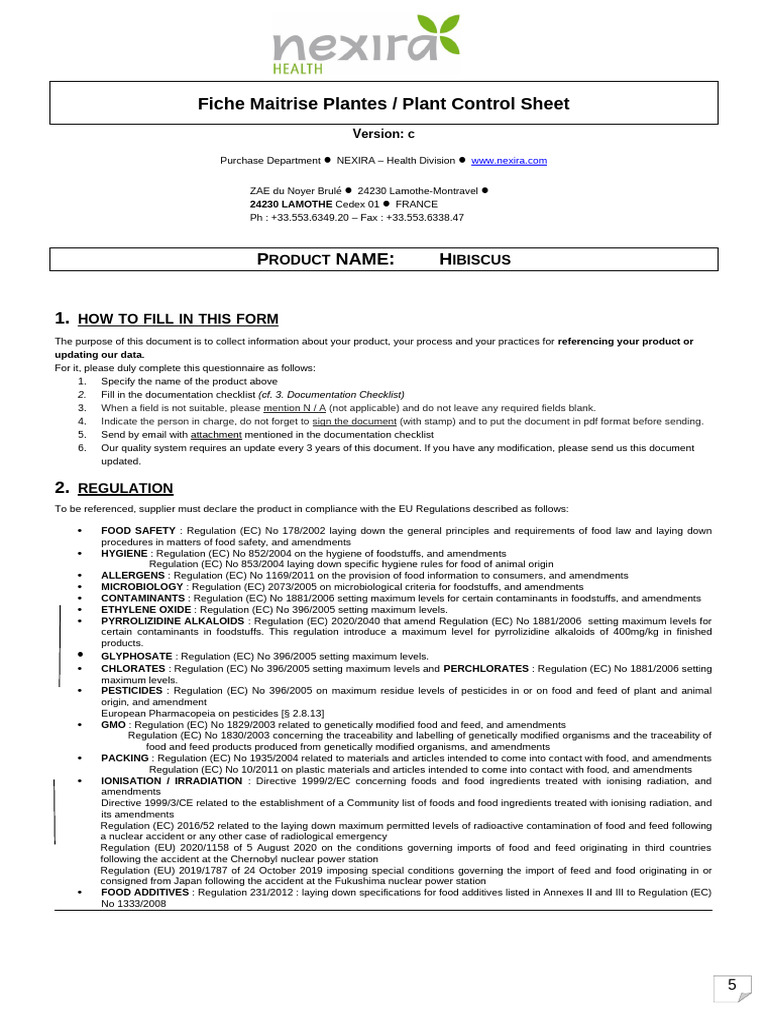 FO - Ach.003 Plant Control Sheet - Version C Eng 02162022 2 | PDF ...