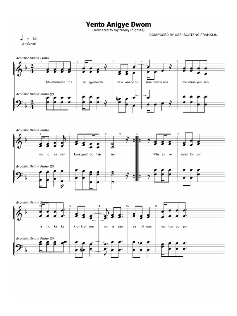 Yento Anigye Dwom 20240113 173212 | PDF