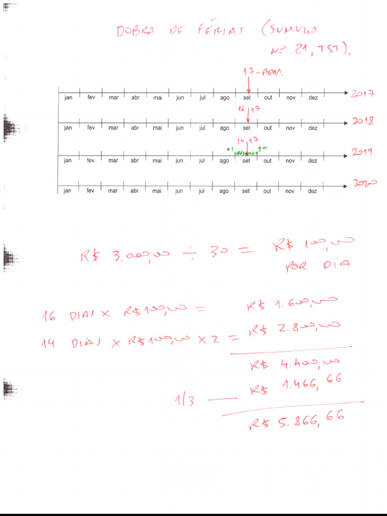 02 - Férias - Cálculo - Dobra de Férias - Súmula #81, TST | PDF