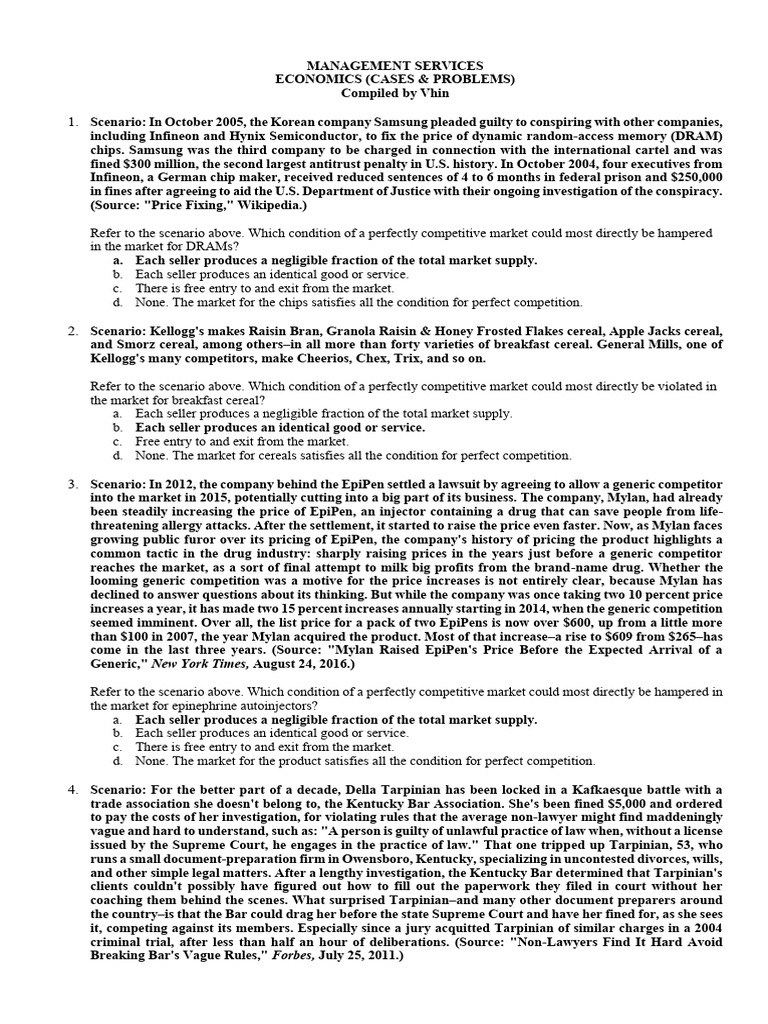 Economics Cases For CPALE | PDF | Cost Of Living | Epinephrine Autoinjector