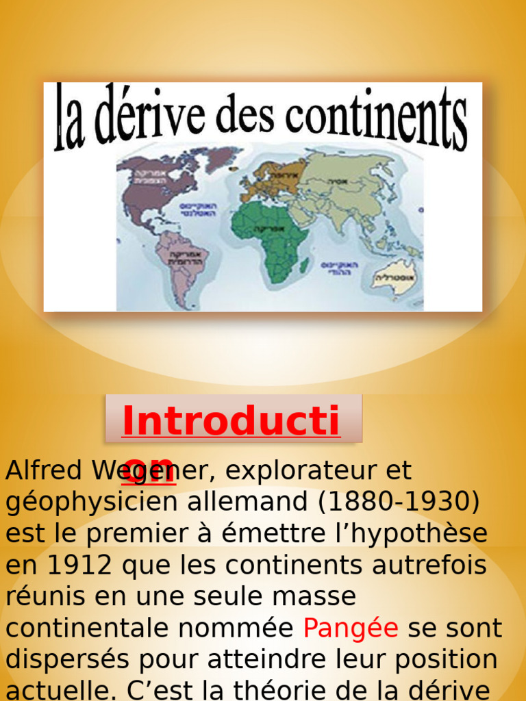 Dérive des continents : définitions et arguments | PDF | Tectonique des ...