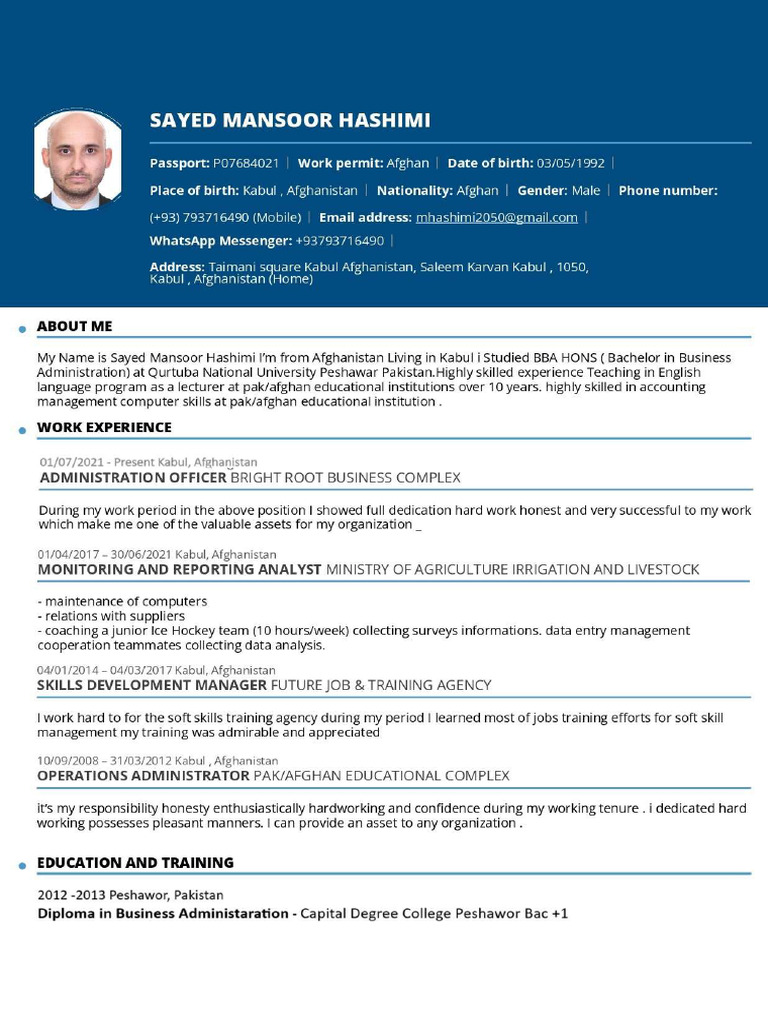 Mansoor CV 2025 | PDF