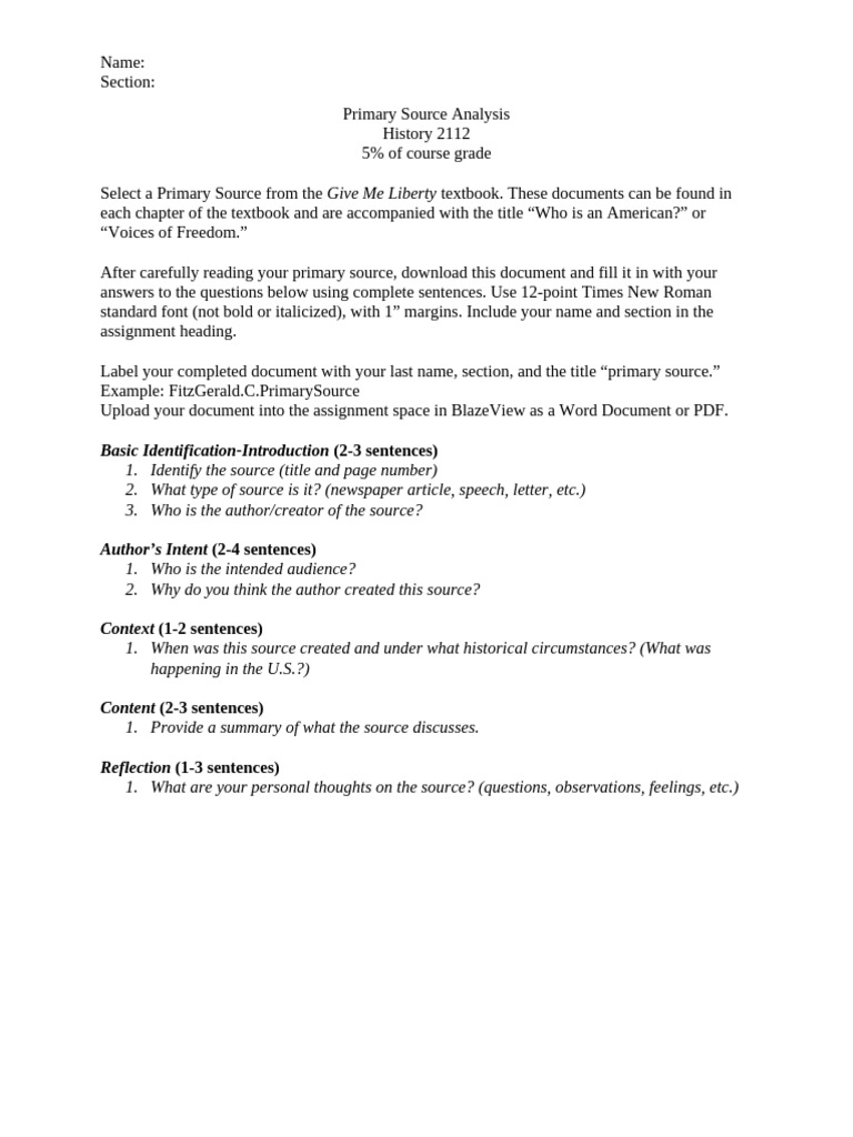 Primary Source Analysis | PDF