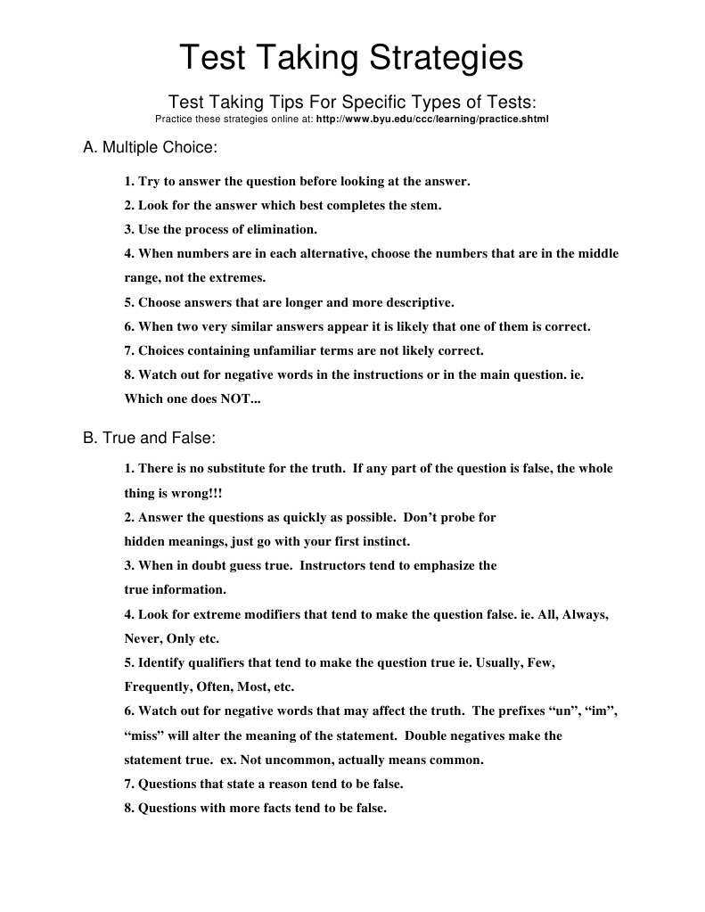 Test Taking Strategies | PDF | Cognition | Cognitive Science