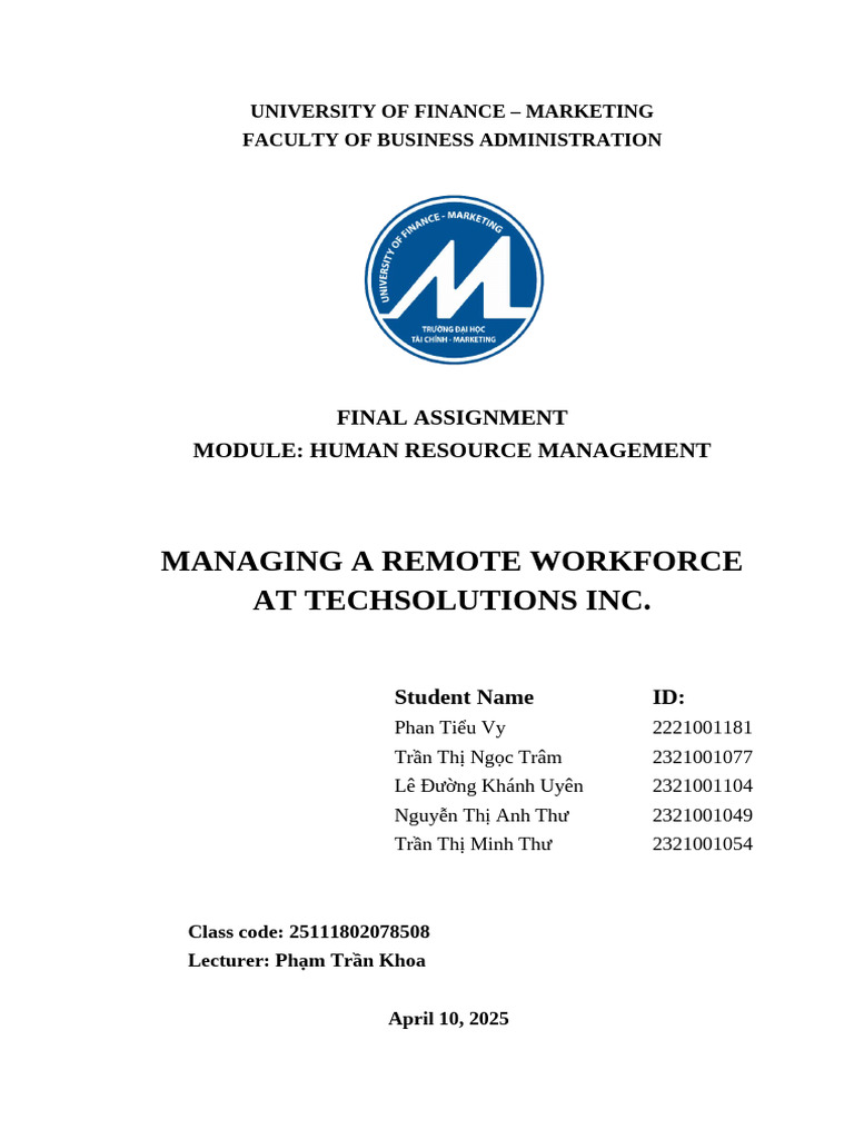 HRM Final Test - TV | PDF